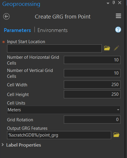 Remove Grid Size Feature Set Parameter From Create Grg From Point
