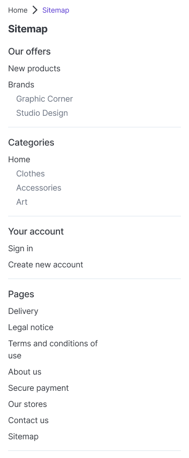 [RESPONSIVE - Sitemap Page] Page · Issue #84 · PrestaShop/hummingbird · GitHub