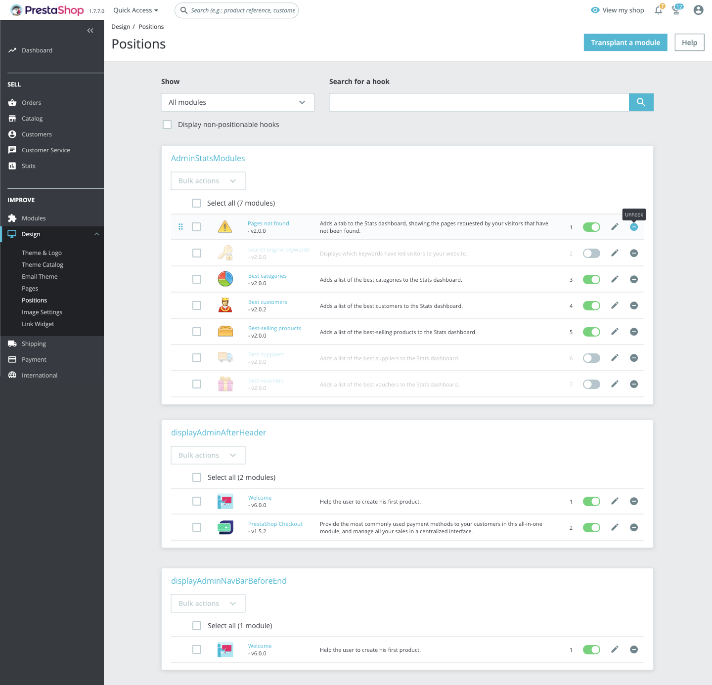 [IMPROVEMENT][HOOKS] Ability to enable and disable Hooks · Issue #20848 · PrestaShop/PrestaShop ...