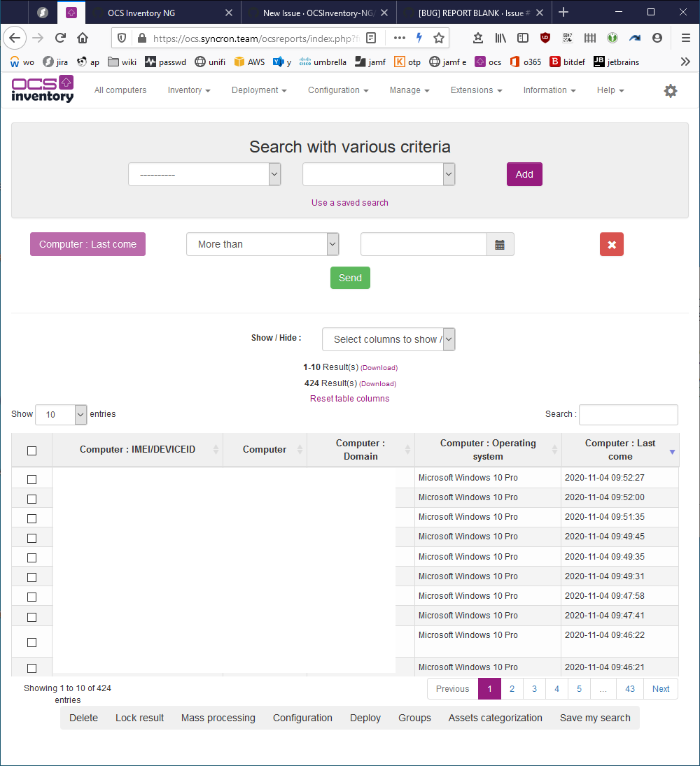 [BUG] All computers page is empty · Issue #1063 · OCSInventory-NG/OCSInventory-ocsreports · GitHub