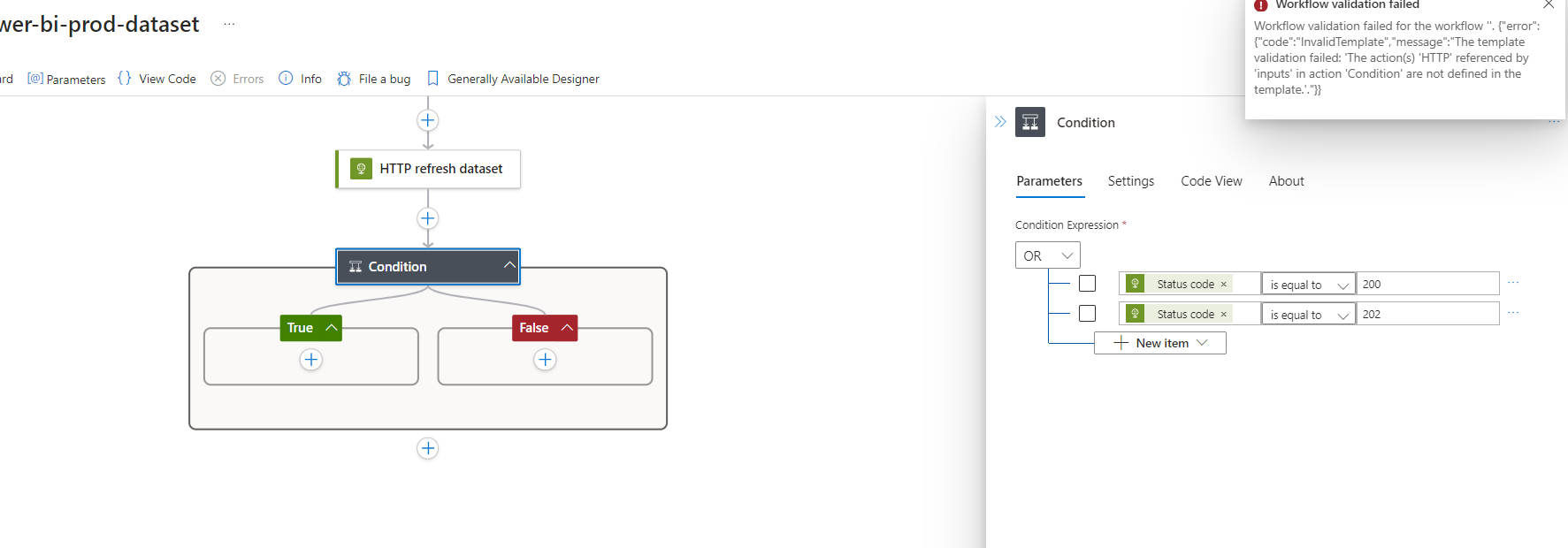 Condition Not Not Accepting Output Status Code When There Two Actions · Issue 3622