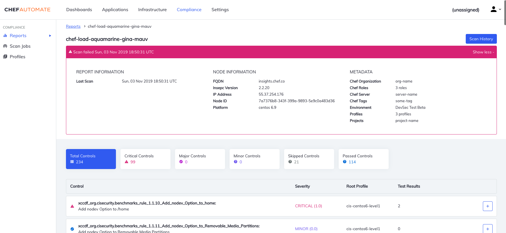 Add data to compliance report node detail + ui consistency · Issue #1922 · chef/automate · GitHub