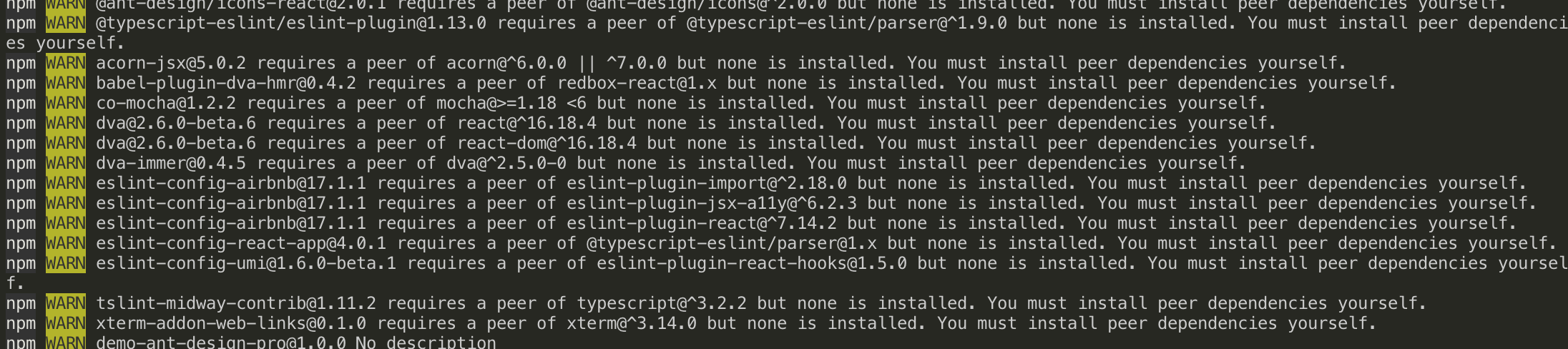 midway-init ant-pro-design 无法安装peer dependencies · Issue #338 · midwayjs/midway · GitHub