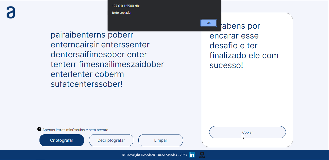 GitHub - Tuanemendes/Decodificador-de-Texto-Alura-Challenges-Oracle-ONE: Decodificador de Texto