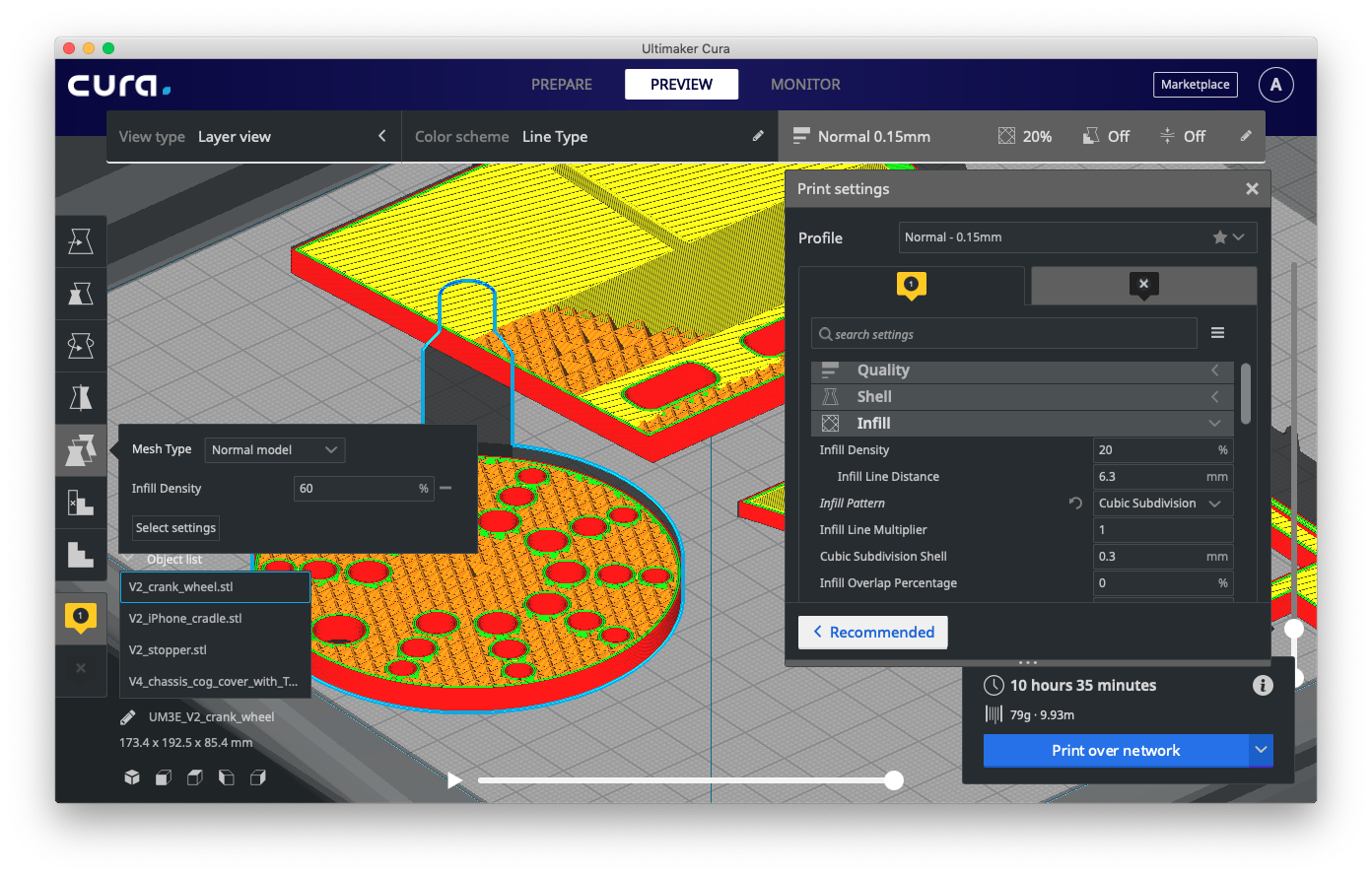 Per model settings and cubic subdivision, possible bug CURA 4.2.1 ...