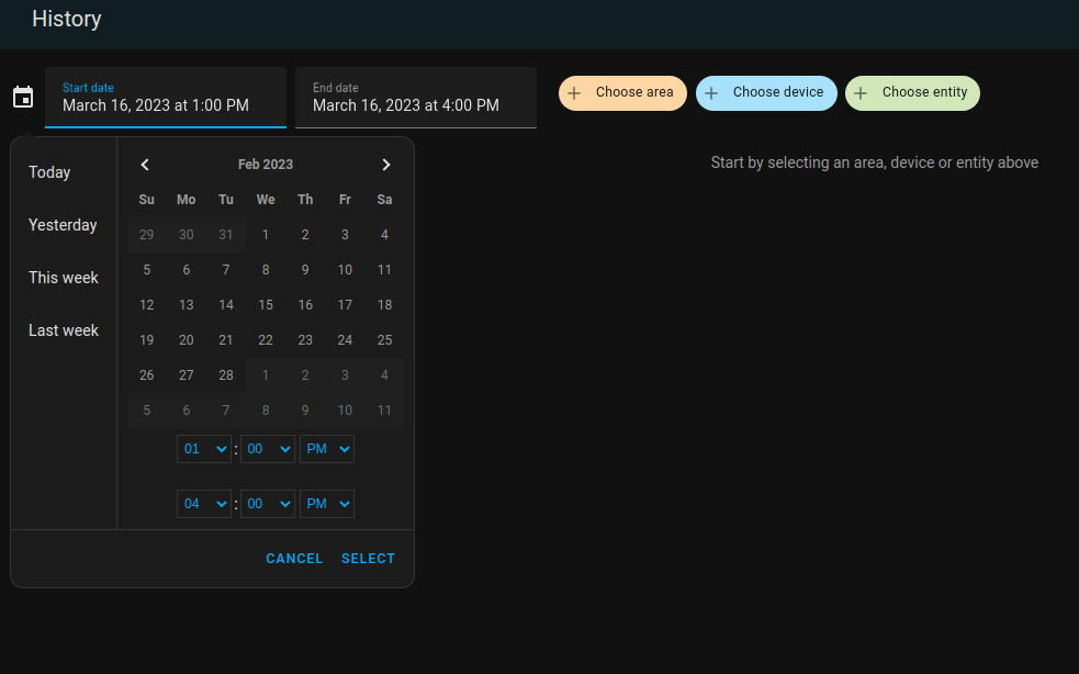 History and Logbook Start Date and End Date Calendar Selector Defaults to the Incorrect Month ...