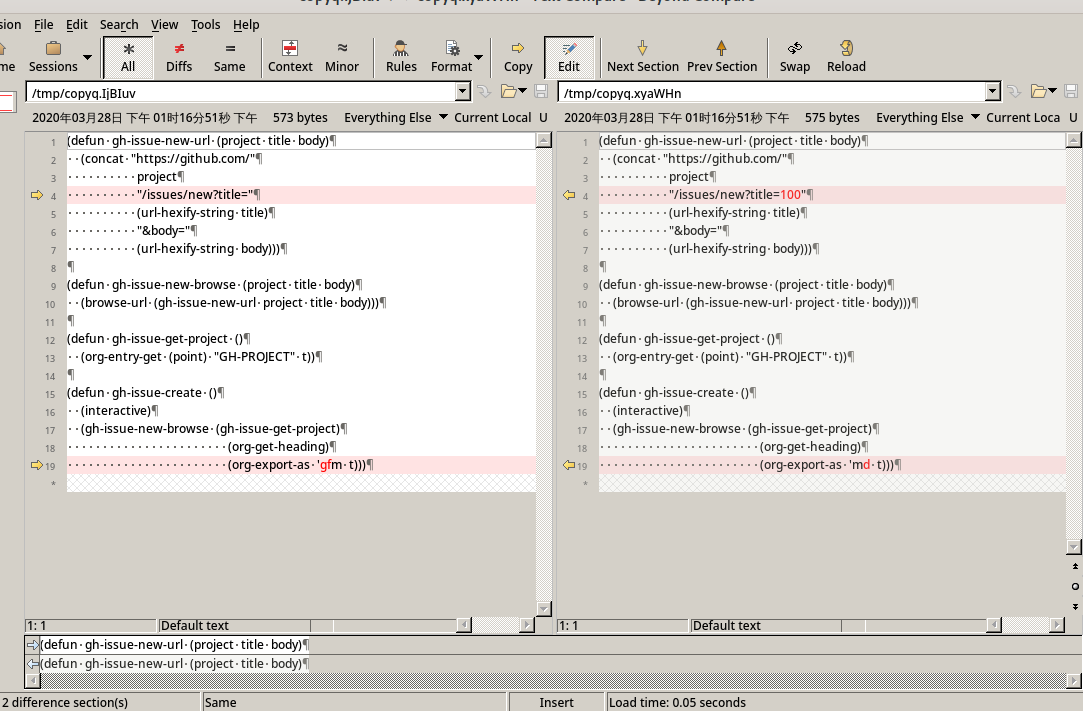 [Help on script] Save current/previous clipboard into two file, and run an (diff) command, pass ...