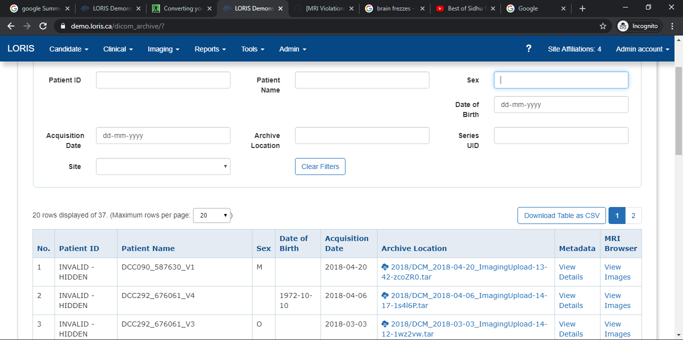 "Dicom Archive" Sex Filter doesn't have Dropdown. · Issue #6286 · aces ...