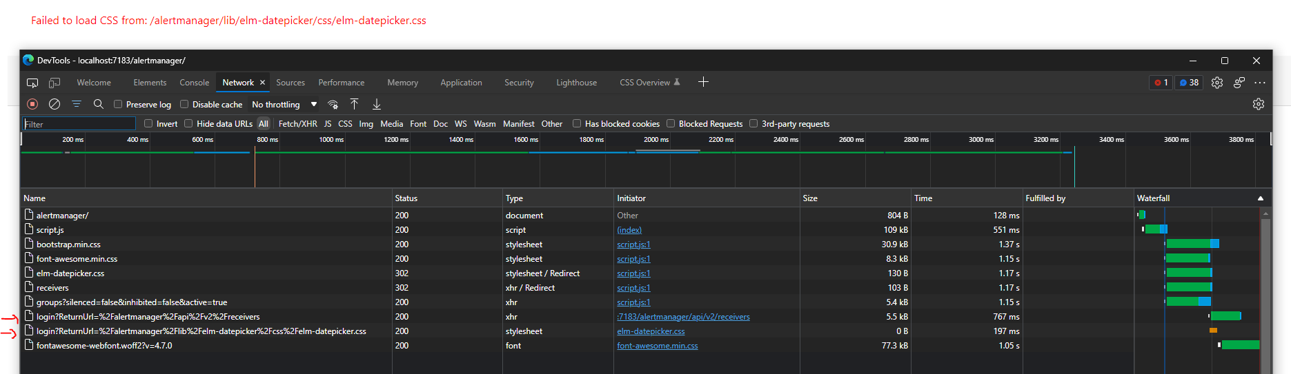 Refused to apply style from because its MIME type ('text/html') is not a supported stylesheet ...