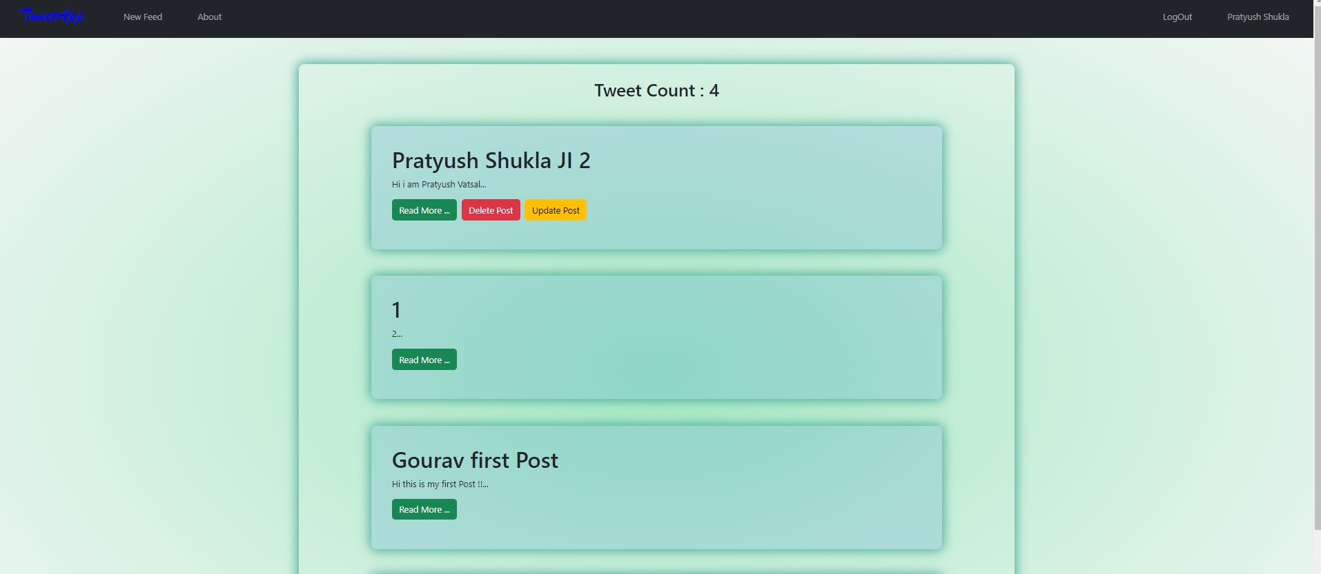 GitHub - pratyushvatsalshukla/Tweet-App-React-Mongo-SpringBoot-Aws-Junit