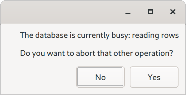 [Bug]: "stop running query" dialog stays visible even when query ...