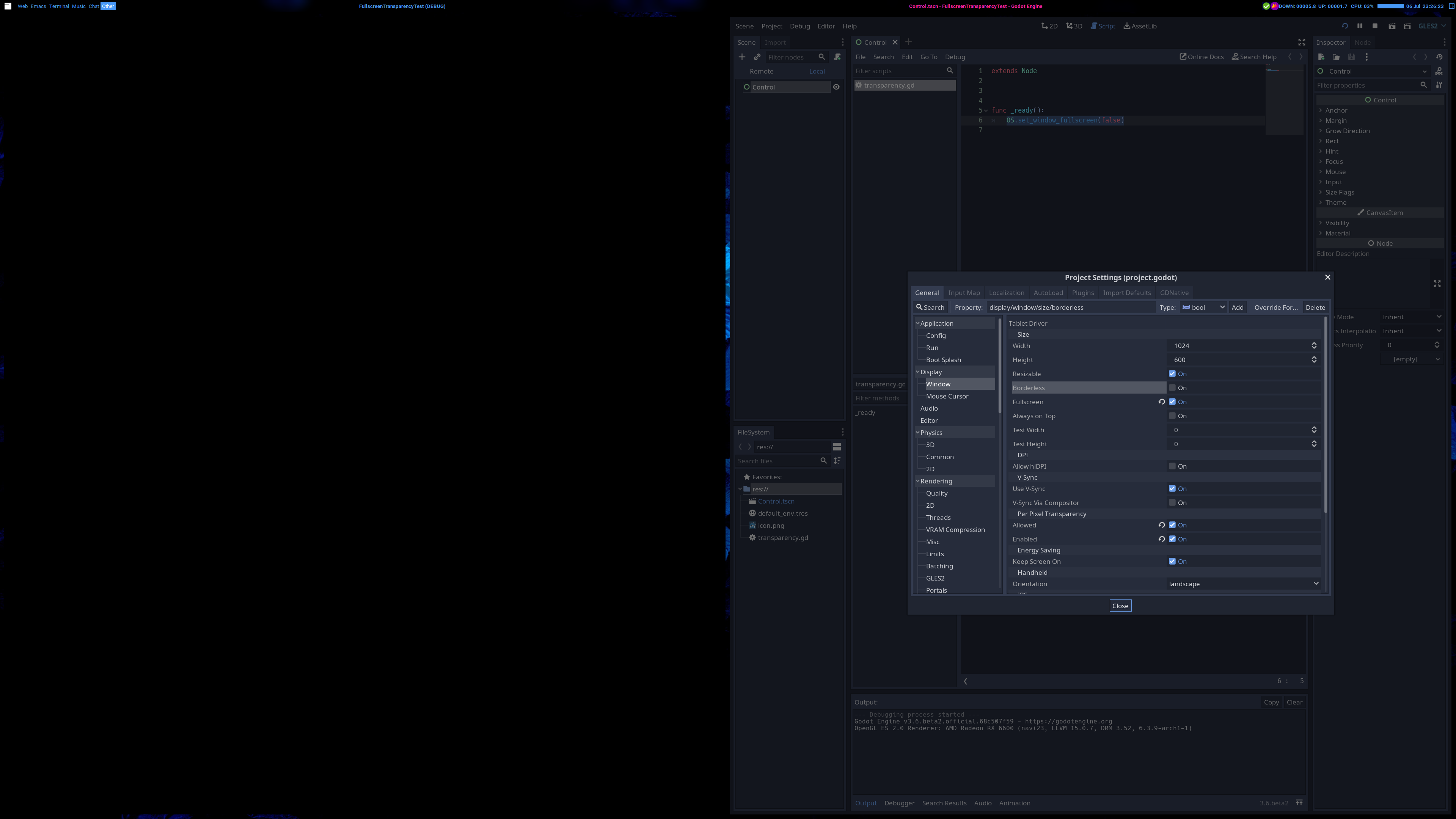 Transparent background breaks when setting window mode from script · Issue #79132 · godotengine ...
