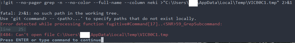 Ggrep doesn't work · Issue #1437 · tpope/vim-fugitive · GitHub