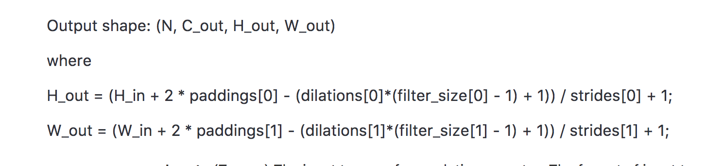 Equation for conv2d op should be in latex equation format · Issue #6245 ...
