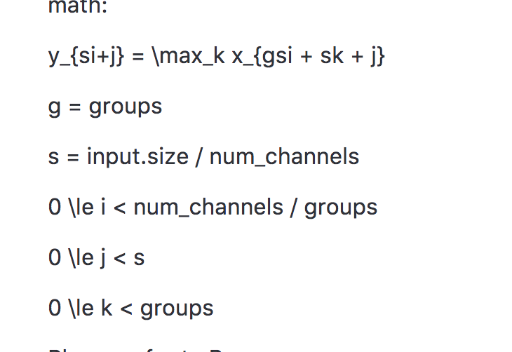 Equation For Maxout Op Not Rendered Correctly · Issue 6258 · Paddlepaddlepaddle · Github