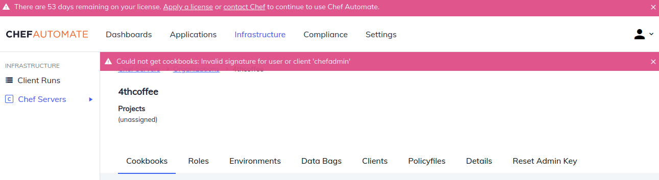 Session Gets Expired If 401 Error Raised From Chef Server Rest API In 