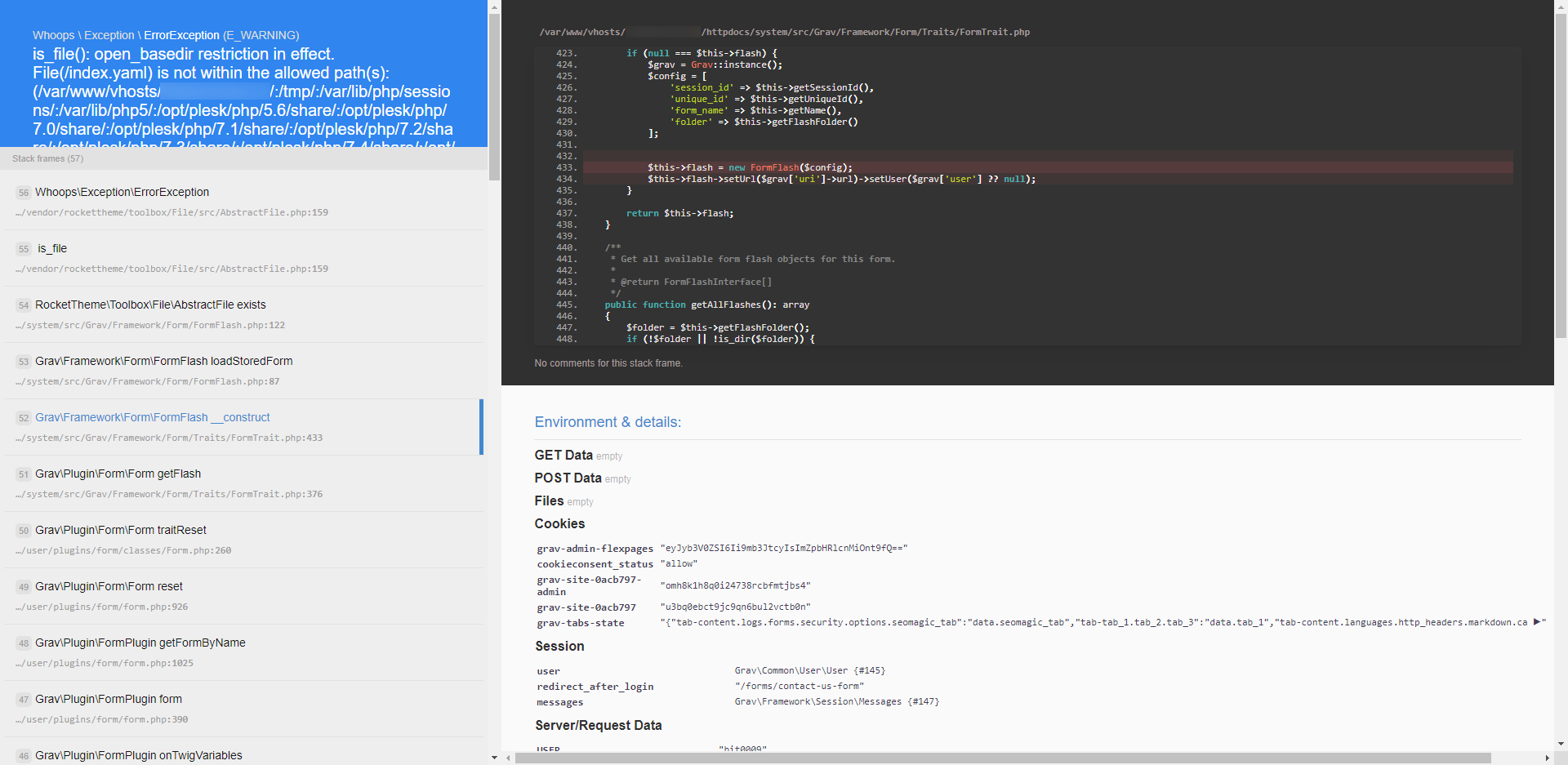 Error loading form page when cache is turned on · Issue #3421 · getgrav/grav · GitHub