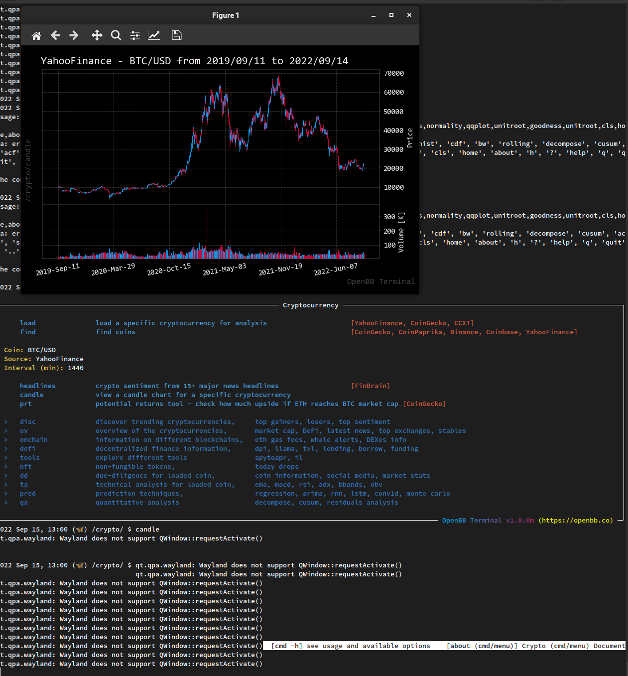 [Bug] Every graph throws Wayland/Qt errors constantly when open · Issue #2553 · OpenBB-finance ...
