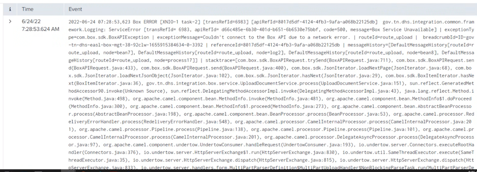 Box API exception Couldn't connect to the Box API due to a network ...
