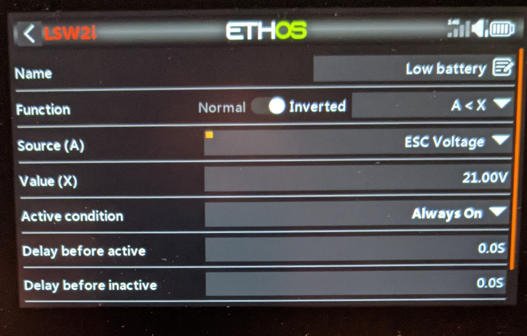 Logical switch displays incorrect inequality sign · Issue #950 · FrSkyRC/ETHOS-Feedback ...