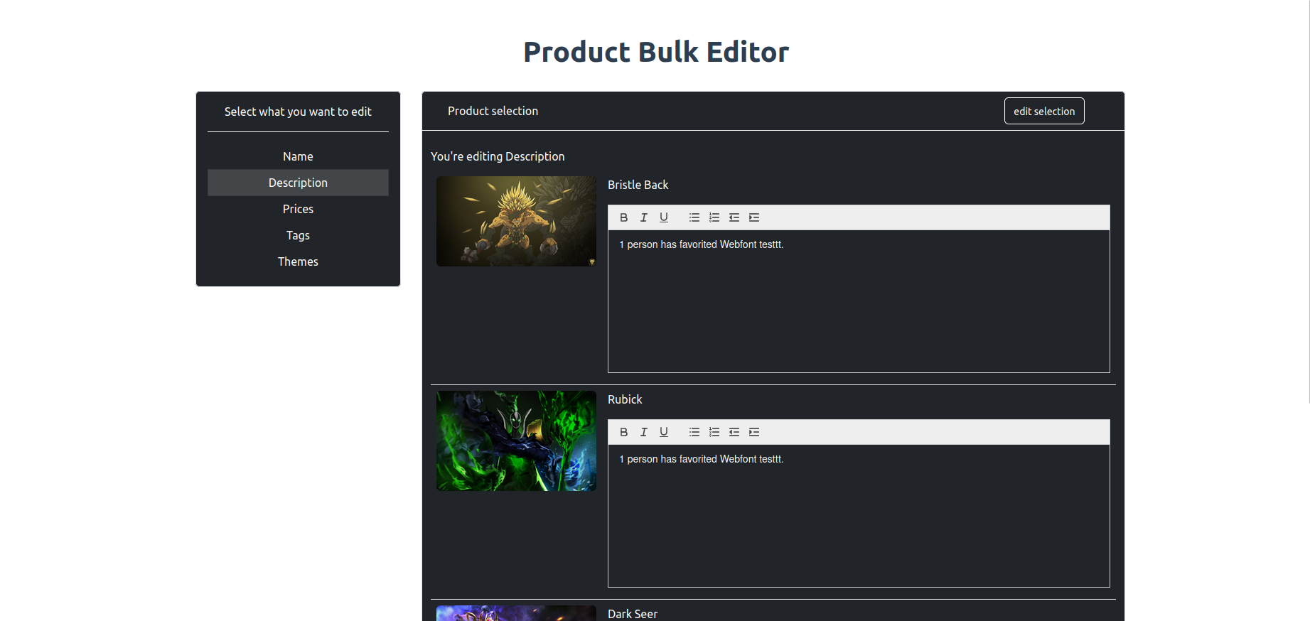 GitHub - symfonyway/bulk-editor