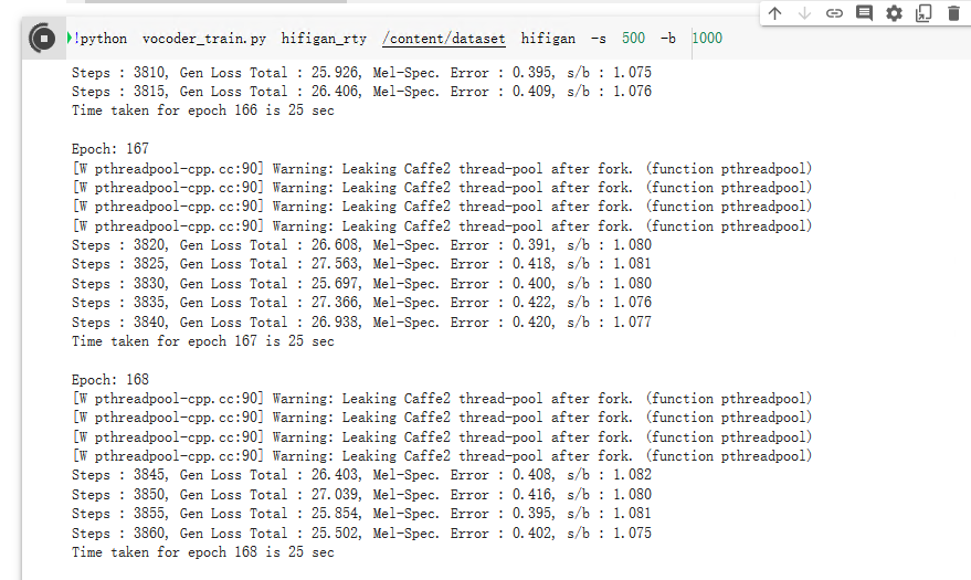 训练vcoder时选择hifigan能看到一直在输出 但是没有保存新的pt文件 · Issue #182 · babysor/MockingBird · GitHub