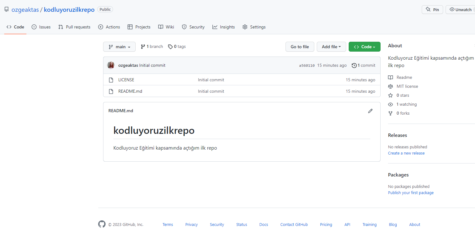 GitHub - ozgeaktas/kodluyoruzilkrepo: Kodluyoruz Eğitimi kapsamında ...