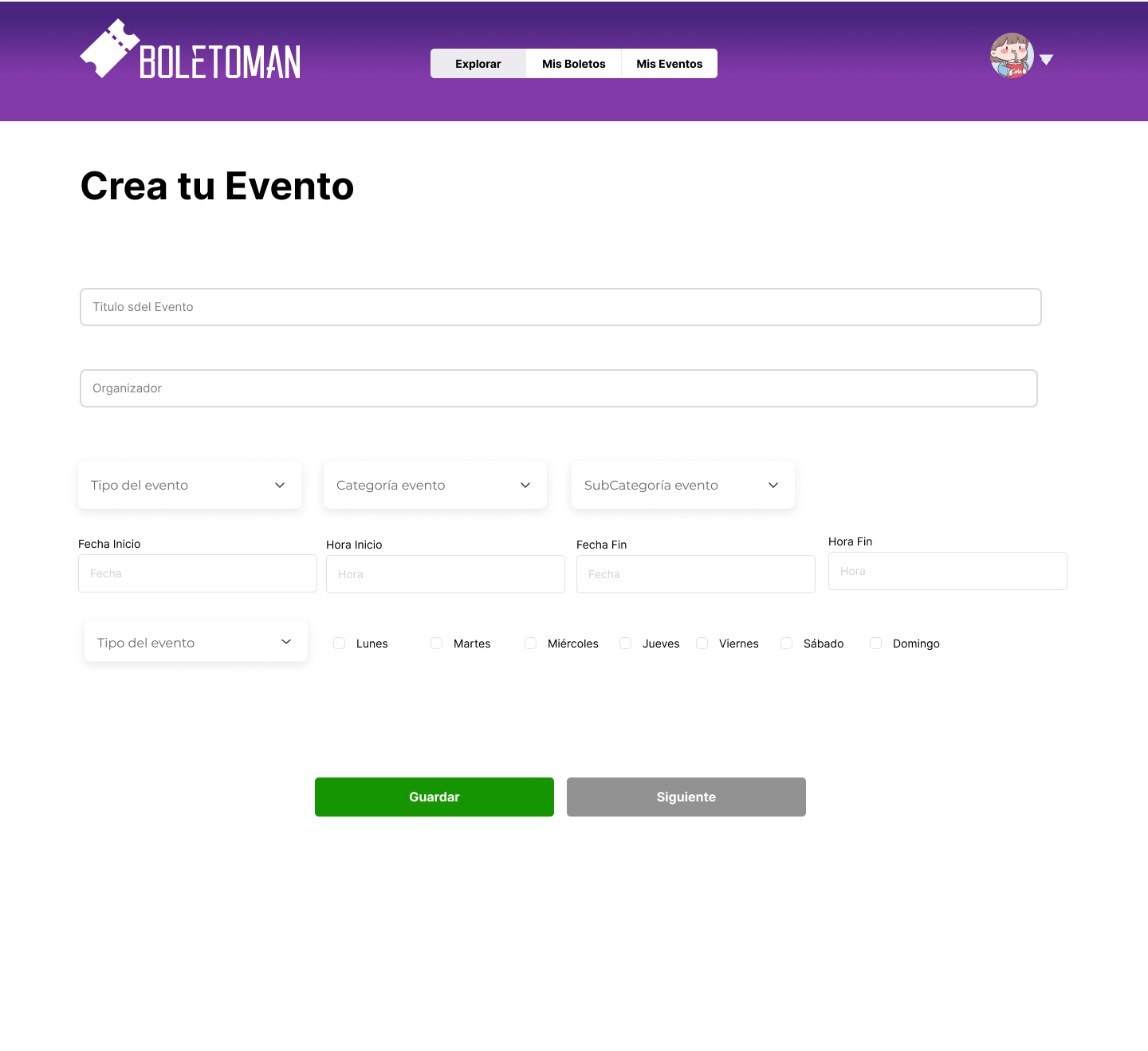 Vista Crear Evento · Issue #59 · Code-Geeks-IGF115/boletoman-cliente · GitHub