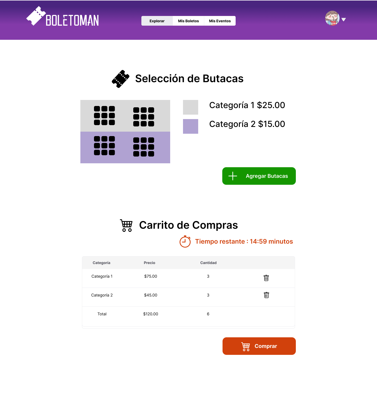 Vista Seleccionar Butaca · Issue #65 · Code-Geeks-IGF115/boletoman-cliente · GitHub