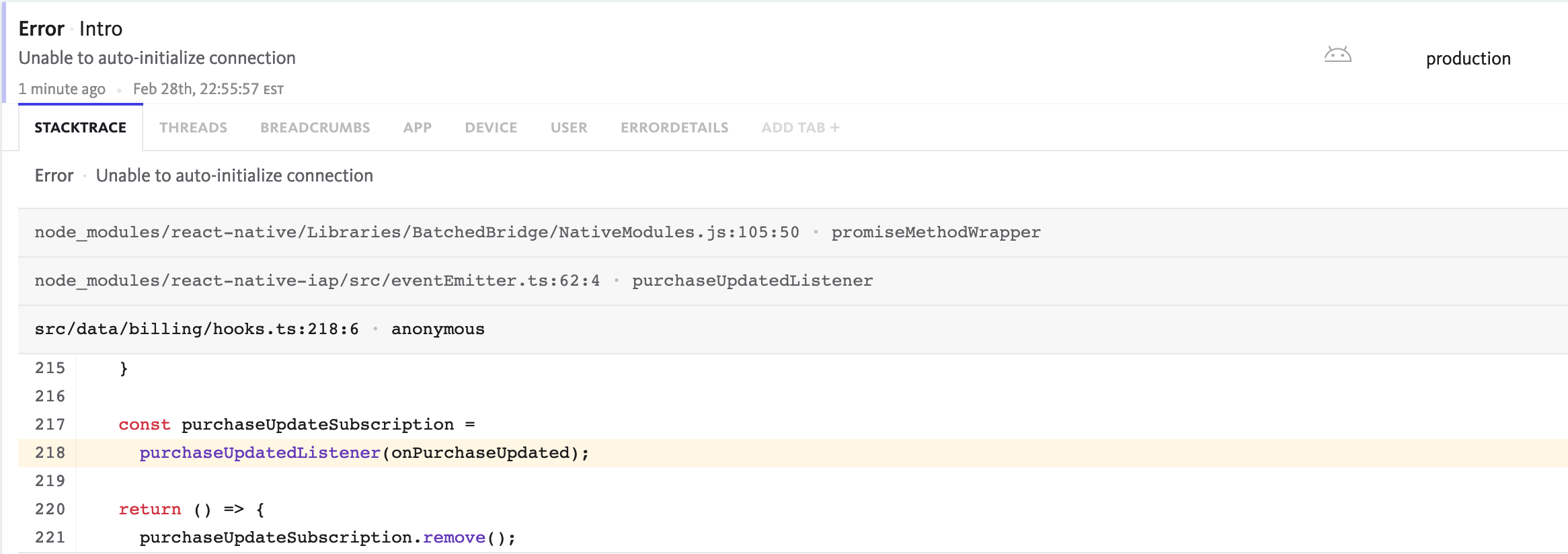 "Unable to auto-initialize connection" message on Android (and some suggestions) · Issue #2265 ...