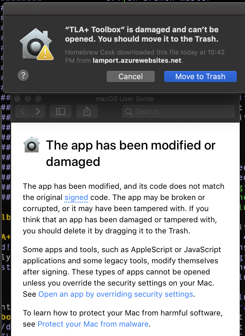 Invalid code signature on MacOS installation of tla-plus-toolbox-nightly · Issue #516 · tlaplus ...