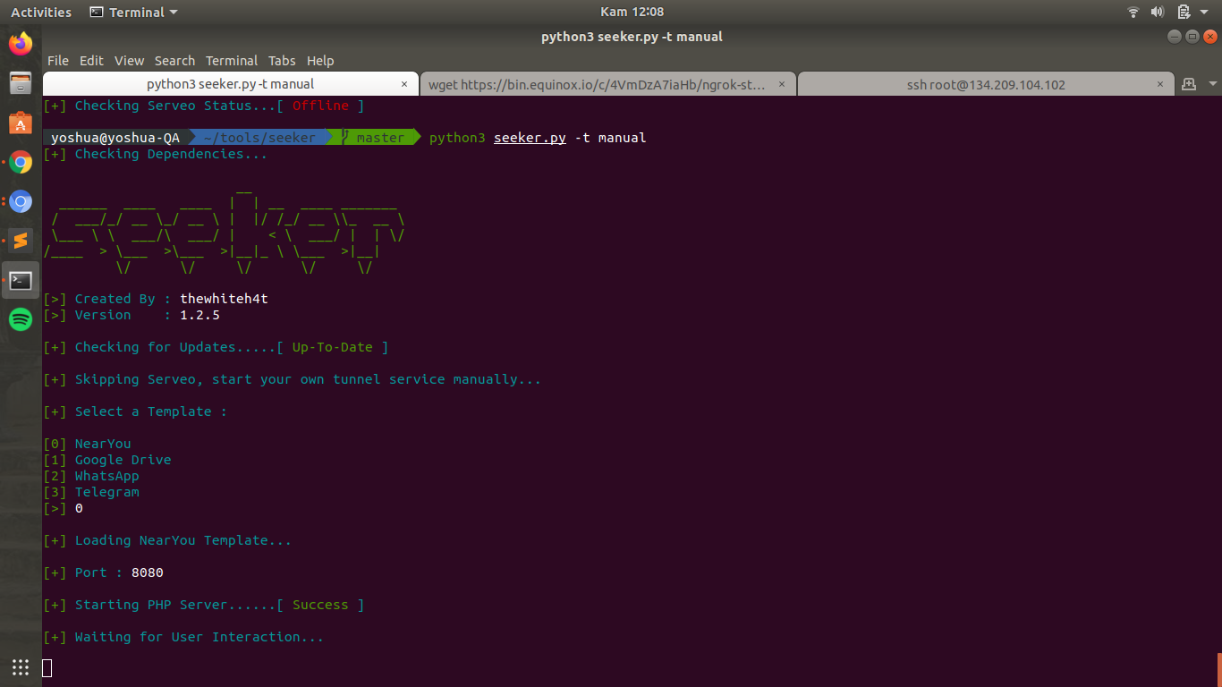 Waiting For User Interaction · Issue 312 · Thewhiteh4tseeker · Github