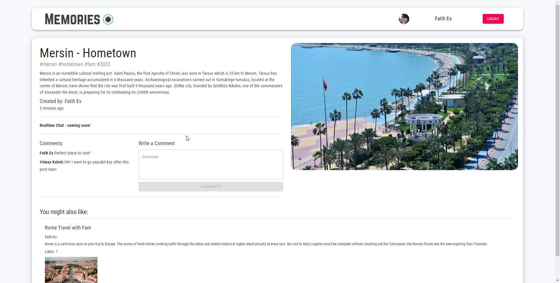 GitHub - fatihes1/memories-app: Full Stack MERN Social Media App with Auth, Pagination, Comments
