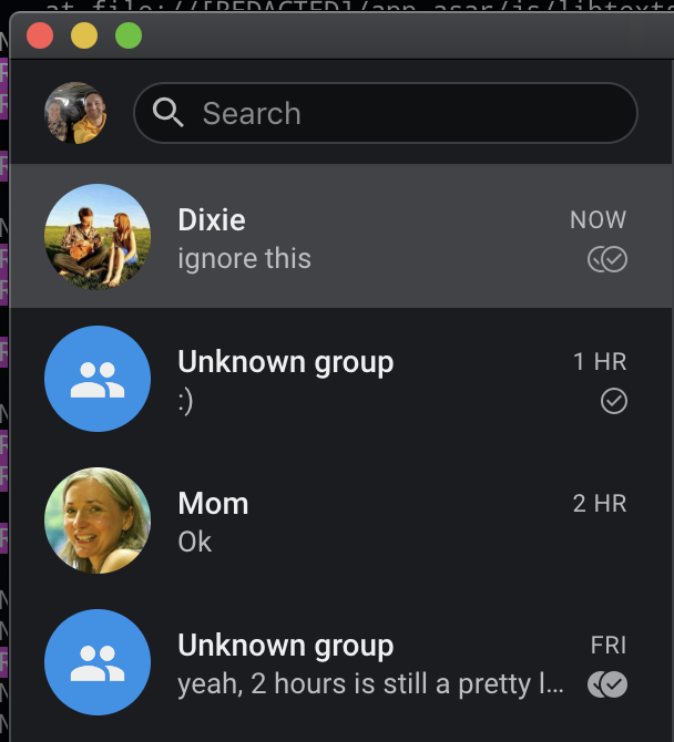 Group names (Unknown group) and messages not syncing (Android/macOS ...