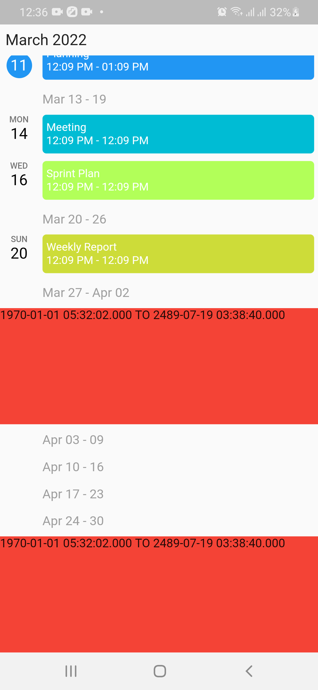 Sfcalendar Scheduleviewmonthheaderbuilder Seems It Has A Bug When Starttime Is Very Small Value