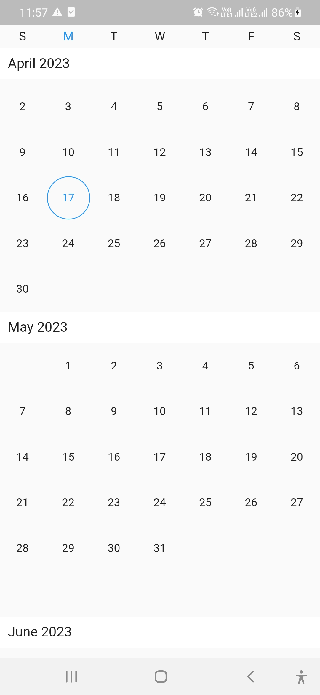 In The Month View Only The Connected Month Appears As Issue 764