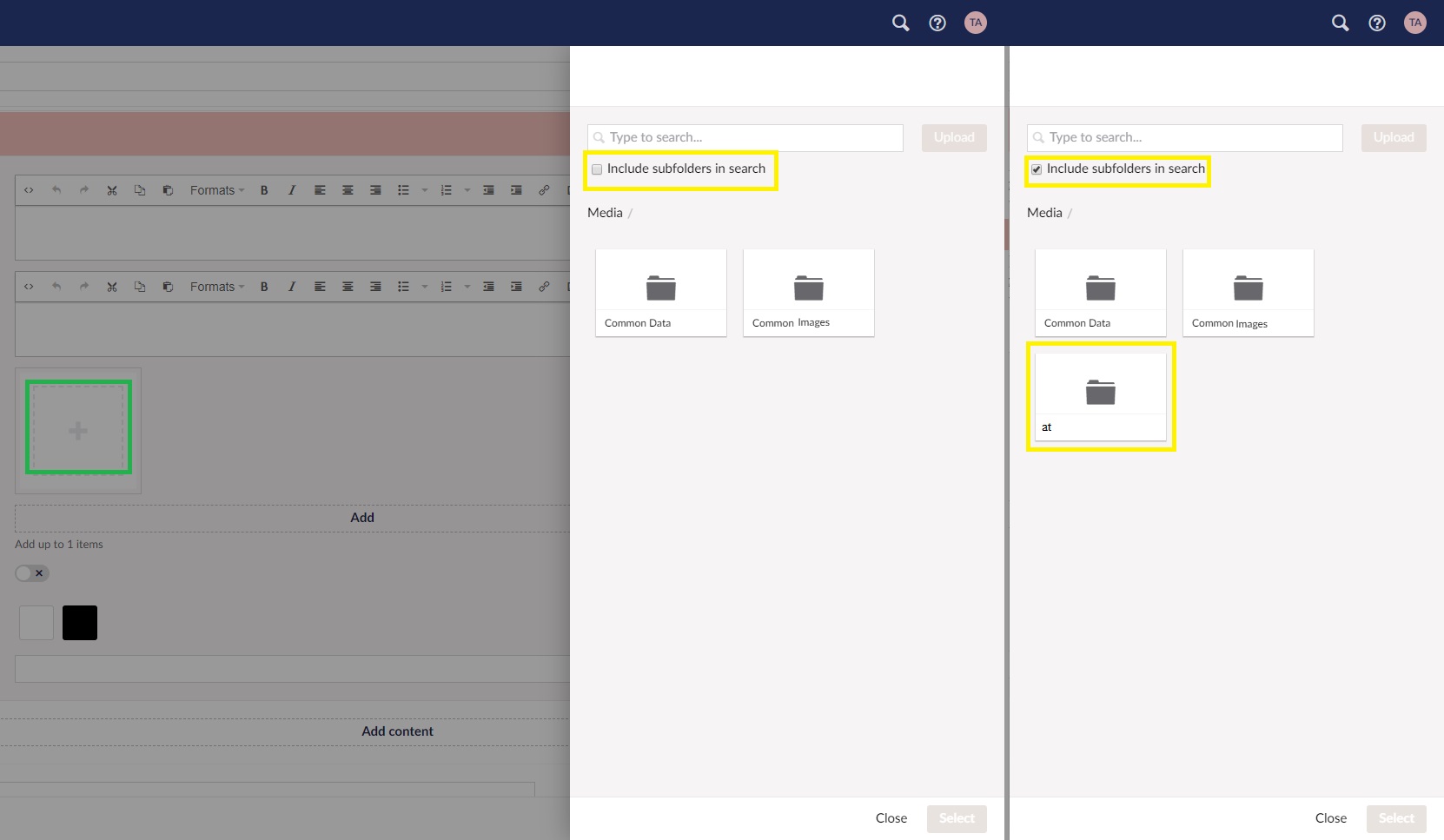 Media subfolder not shown in media picker window · Issue #6408 · umbraco/Umbraco-CMS · GitHub