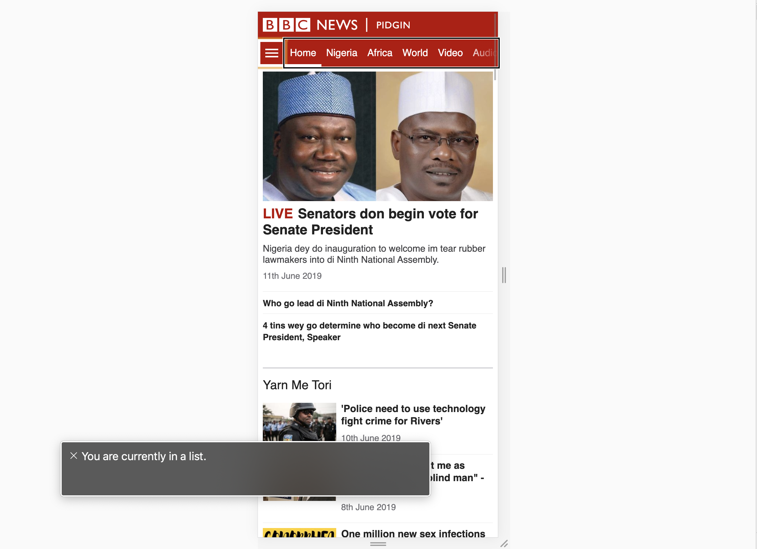 VoiceOver doesn't recognise dropdown navigation as a list · Issue #5214 · bbc/simorgh · GitHub