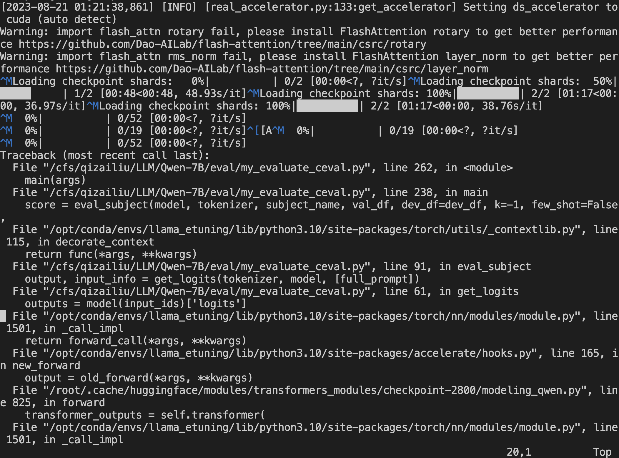 最新代码增量预训练qwen-7b后无法评测 · Issue #601 · hiyouga/LLaMA-Factory · GitHub