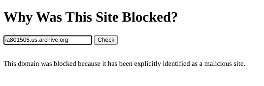 [Legitimate Site Blocked] ia801505.us.archive.org · Issue #5641 · MetaMask/eth-phishing-detect ...
