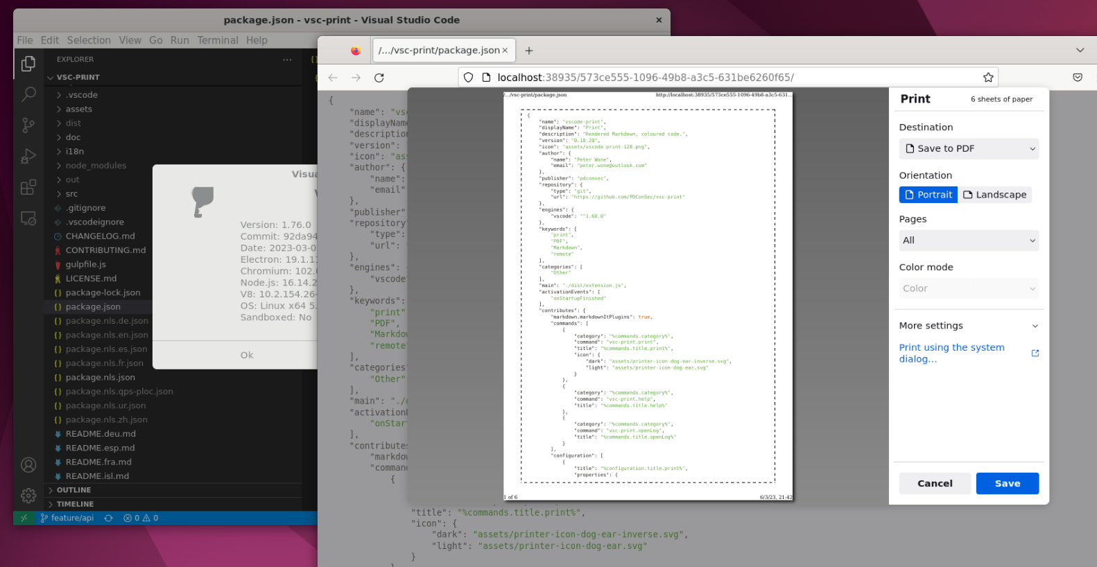 Running The Contributed Command Vsc Print Print Failed When Trying To Print On Ubuntu