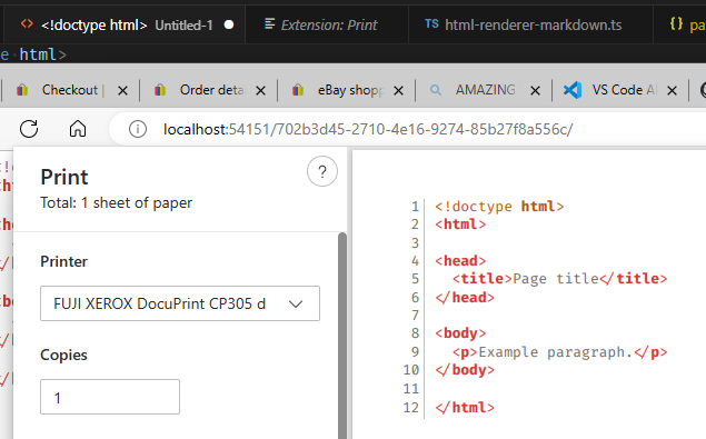 How To Print The Literal Text Of An Html File Without Rendering · Pdconsec Vsc Print