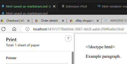 How To Print The Literal Text Of An Html File Without Rendering · Pdconsec Vsc Print