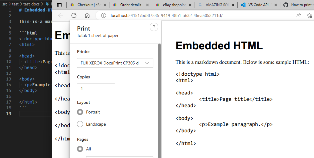 How To Print The Literal Text Of An Html File Without Rendering · Pdconsec Vsc Print