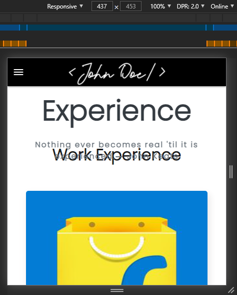 Experience page not responsive for large mobile and small tablets ...