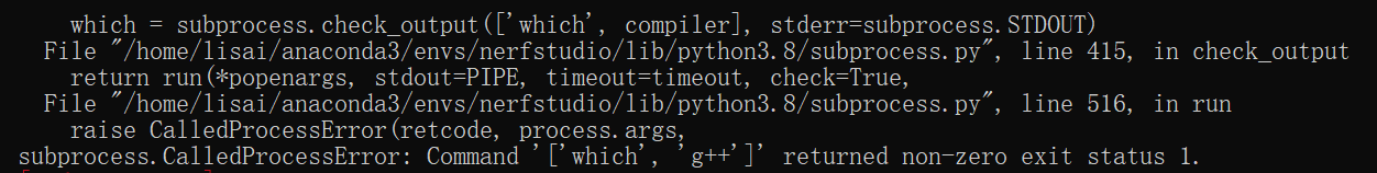 Subprocesscalledprocesserror Command Which G Returned Non Zero Exit Status 1 