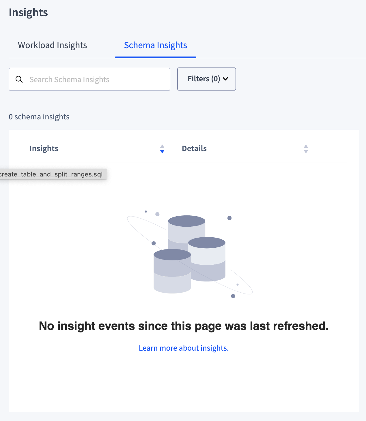 The No Insights Message Should Be The Same On All Pages And Should Link To The Insights Page
