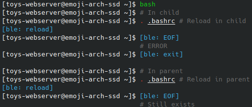 ble-attach (or ble-reload) outputs an EOF · Issue #334 · akinomyoga/ble.sh · GitHub
