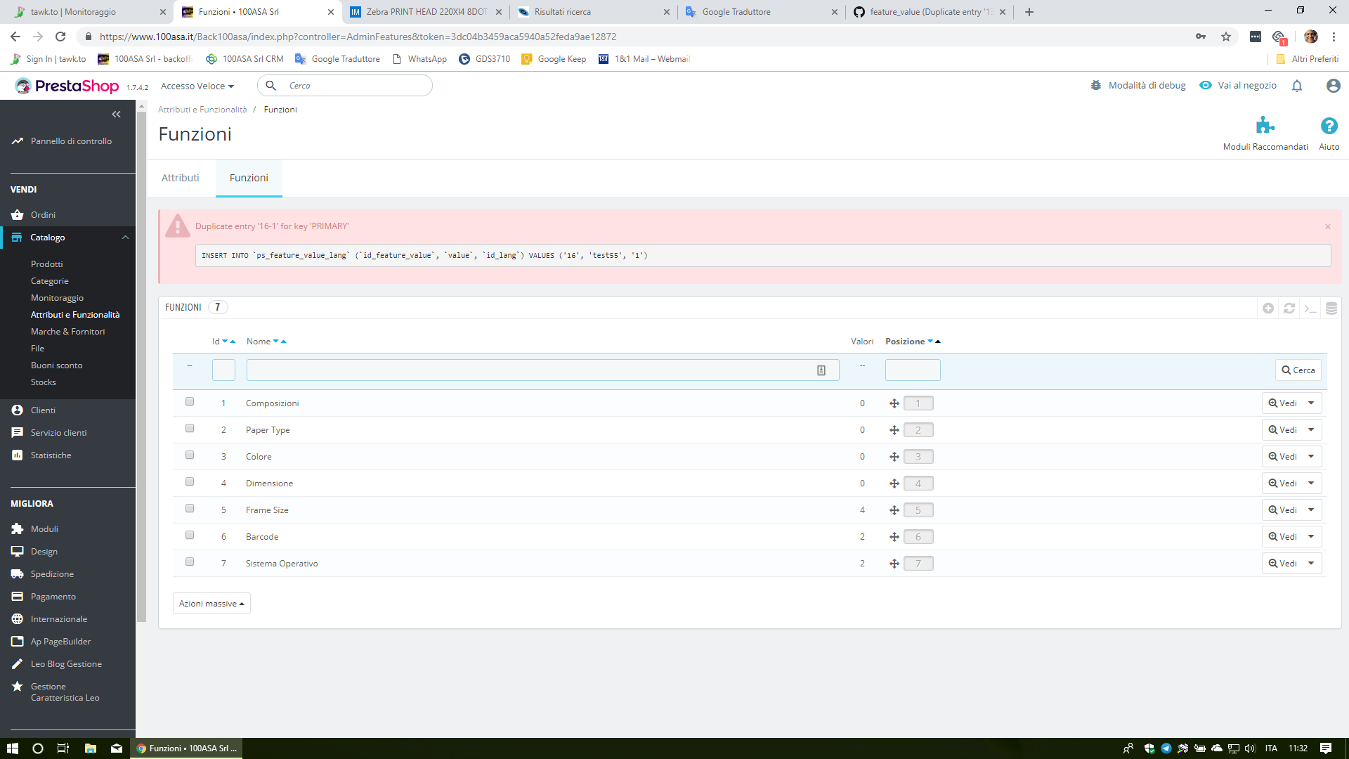 feature_value (Duplicate entry '13-2' for key 'PRIMARY') · Issue #10732 · PrestaShop/PrestaShop ...