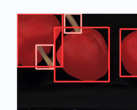 When two categories overlap, only one category mask is displayed ...